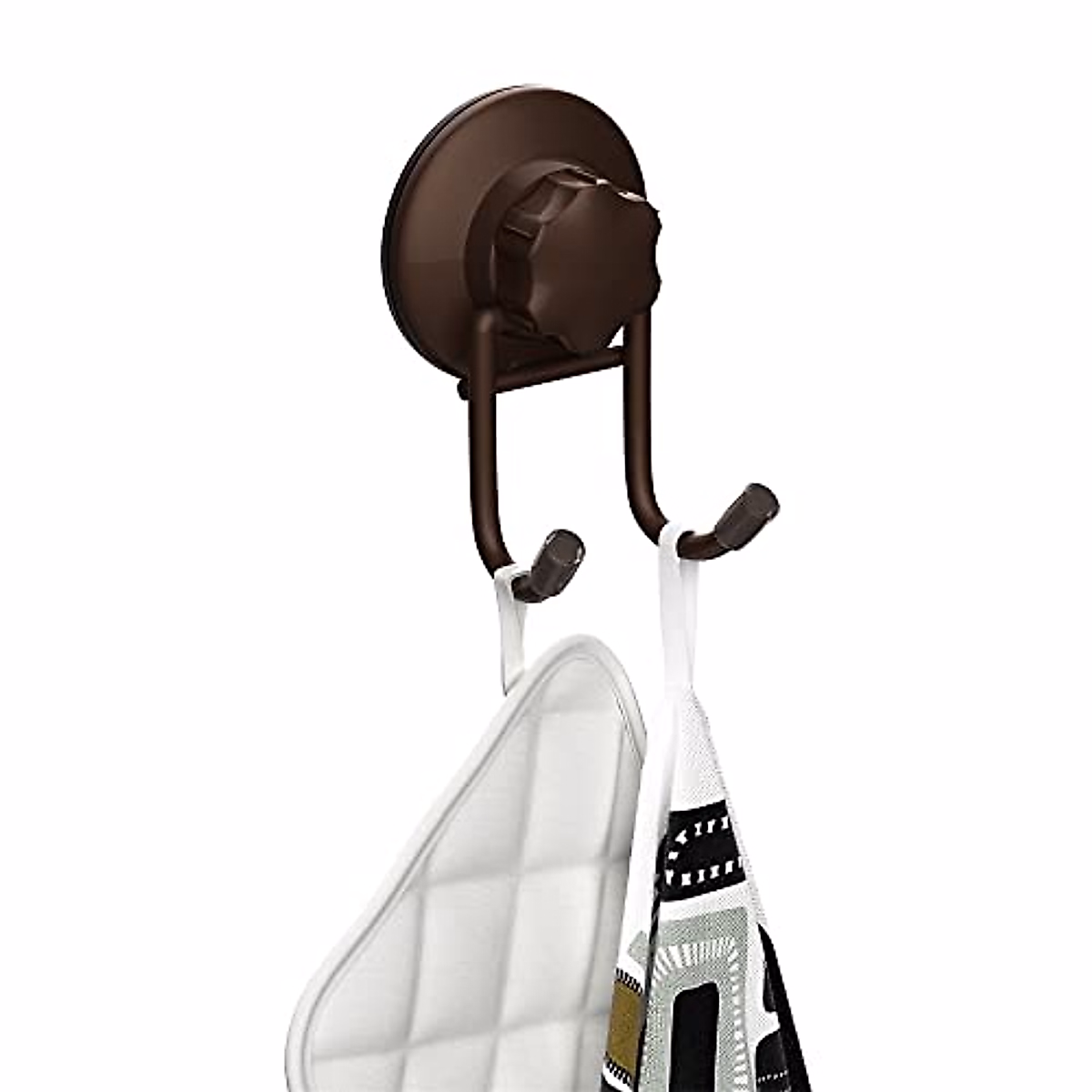 SANNO Suction Cup Hooks, Shower Squeegee Holder Towel Robe Loofah Hooks Hanging Shower Hooks for Bathroom Kitchen Shower Wall, Bathroom Shower Accessories, Bronze (3 Pack)