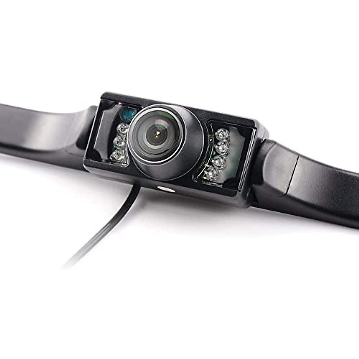 GTP Vehicle Rear View Backup Camera Wide Viewing Angle License Plate Mount Parking Assist Kit - Waterproof High Definition Color w/ 7 Infrared Night Vision LED Universal Car Truck Parking Camera