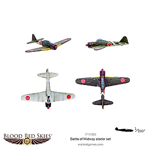 Warlord Blood Red Skies The Battle of Midway War Game - Role Playing Strategy Board Games for Adults, Table Top WWII Strategic Wargaming Kit - Tabletop Military History RPG Without Terrain