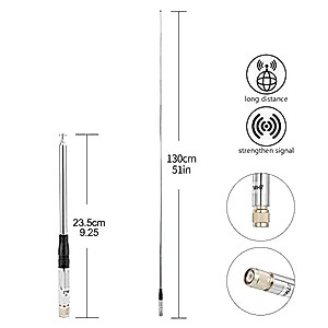 UAYESOK Telescopic 27MHz CB Antenna TNC Connector Upgrade for President Randy, Randy II FCC Handheld Cb Radio