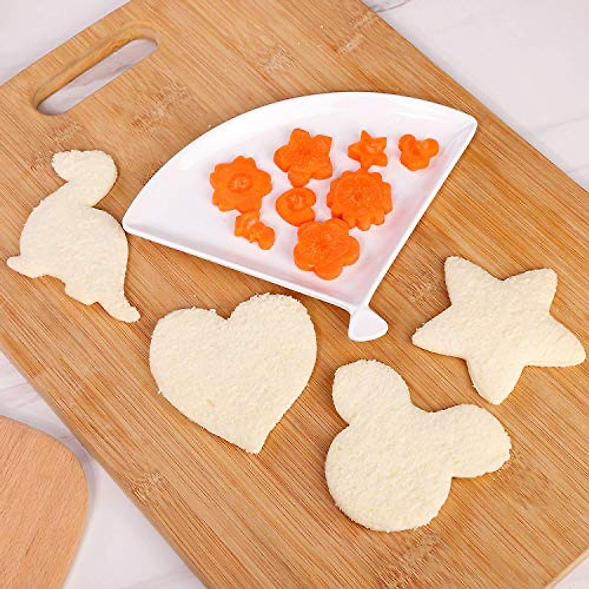 Stainless Steel Sandwiches Cutter set, Mickey Mouse & Dinosaur & Heart & Star Shapes Sandwich Cutters Cookie Cutters Vegetable cutters-Food Grade Cookie Cutter Mold for Kids (Big+Small, 12pac)