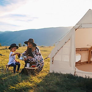 Moon Lence Glamping Winter Inflatable Camping Tent for 4-6 Person, All-Season Waterproof/Windproof Self-Supporting Air Tents, Easy Setup Cabin Camping Tent with 4 Mesh Windows & 2 Doors