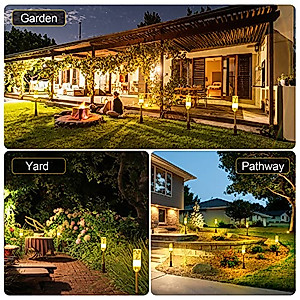 ALOVECO LED Path Lights Outdoor 6 Pack Extendable LED Garden Pathway Lights Acrylic Bubble Waterproof Low Voltage Landscape Lighting for Patio Lawn Yard Driveway Walkway 570lm, 2700K Warm White