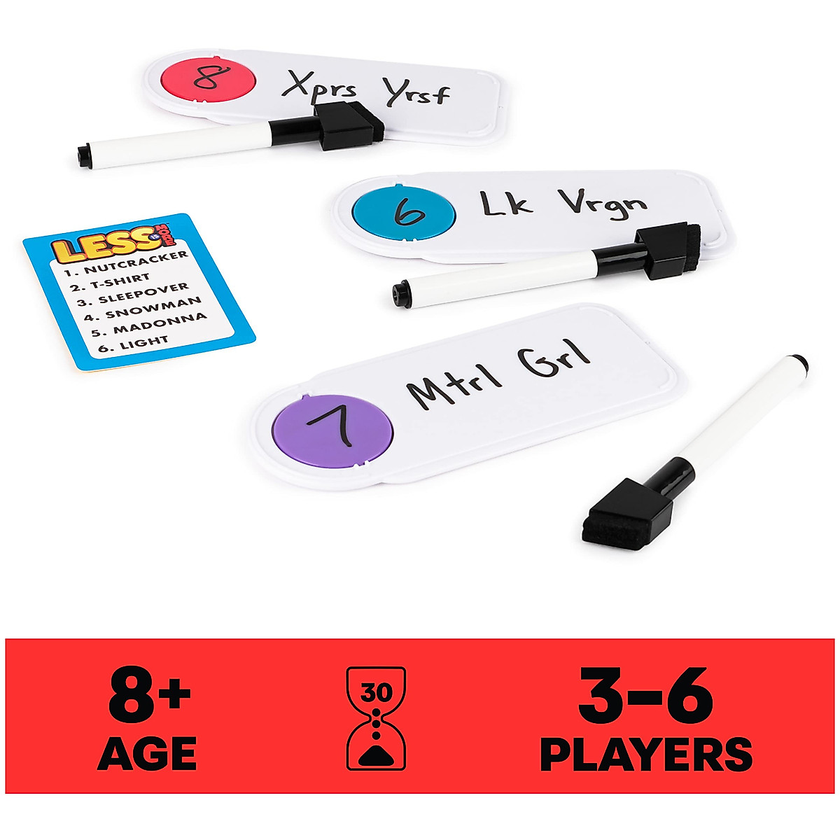 Less is More, Party Board Game Fun Word Letter Card Game Funny Gift Toy Living Room Family Game Night, for Adults, Teens, and Kids Ages 8 and up