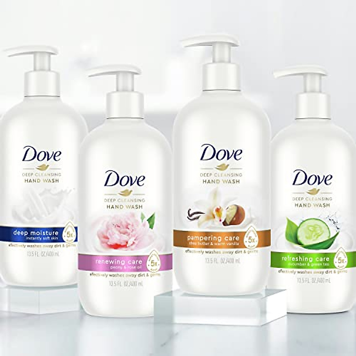Dove Pampering Care Shea Butter and Warm Vanilla Hand Wash For Clean and Softer Hands Cleanser That Washes Away Dirt 13.5 oz 4 Count