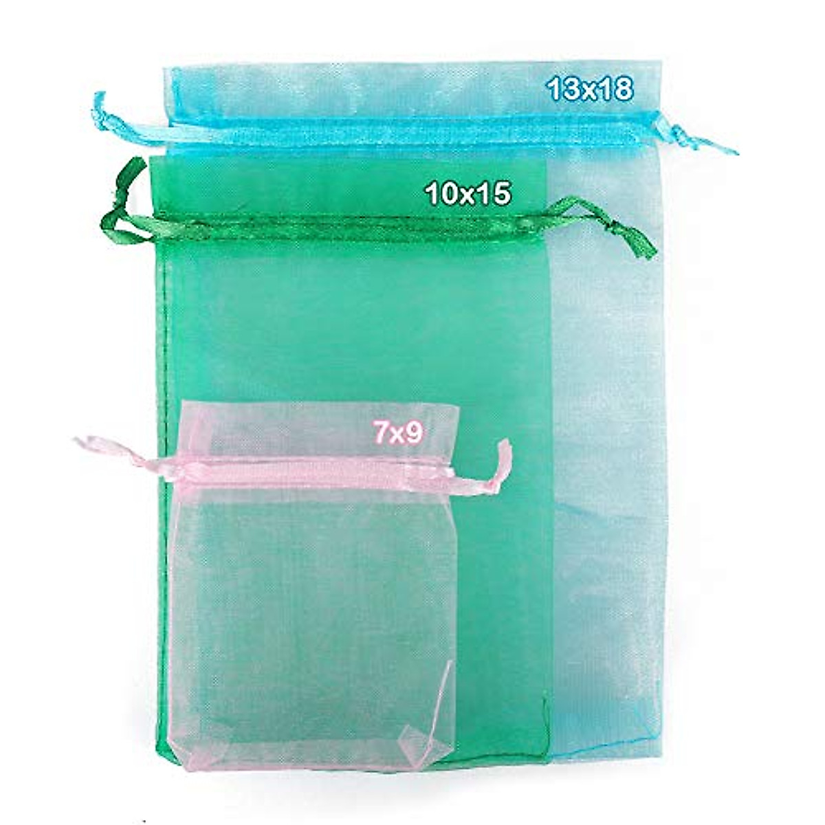 100Pcs Organza Bags,4x6" Wedding Favor Bags with Drawstring,Sheer Organza Pouches for Jewelry,Gift,Bathroom Soaps (10x15cm Pink)