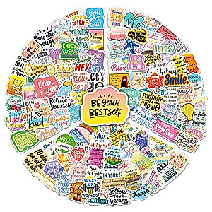 300 Pieces Inspirational Quote Stickers for Teens Students Teachers, Motivational Stickers for Water Bottles Women, Aesthetic Laptop Decals Waterproof Vinyl Positive Stickers for Planners Scrapbooking