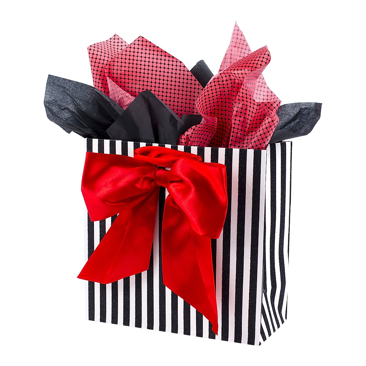 Hallmark Signature 10" Large Gift Bag with Tissue Paper (Red Bow) for Birthdays, Valentine's Day, Sweetest Day and More