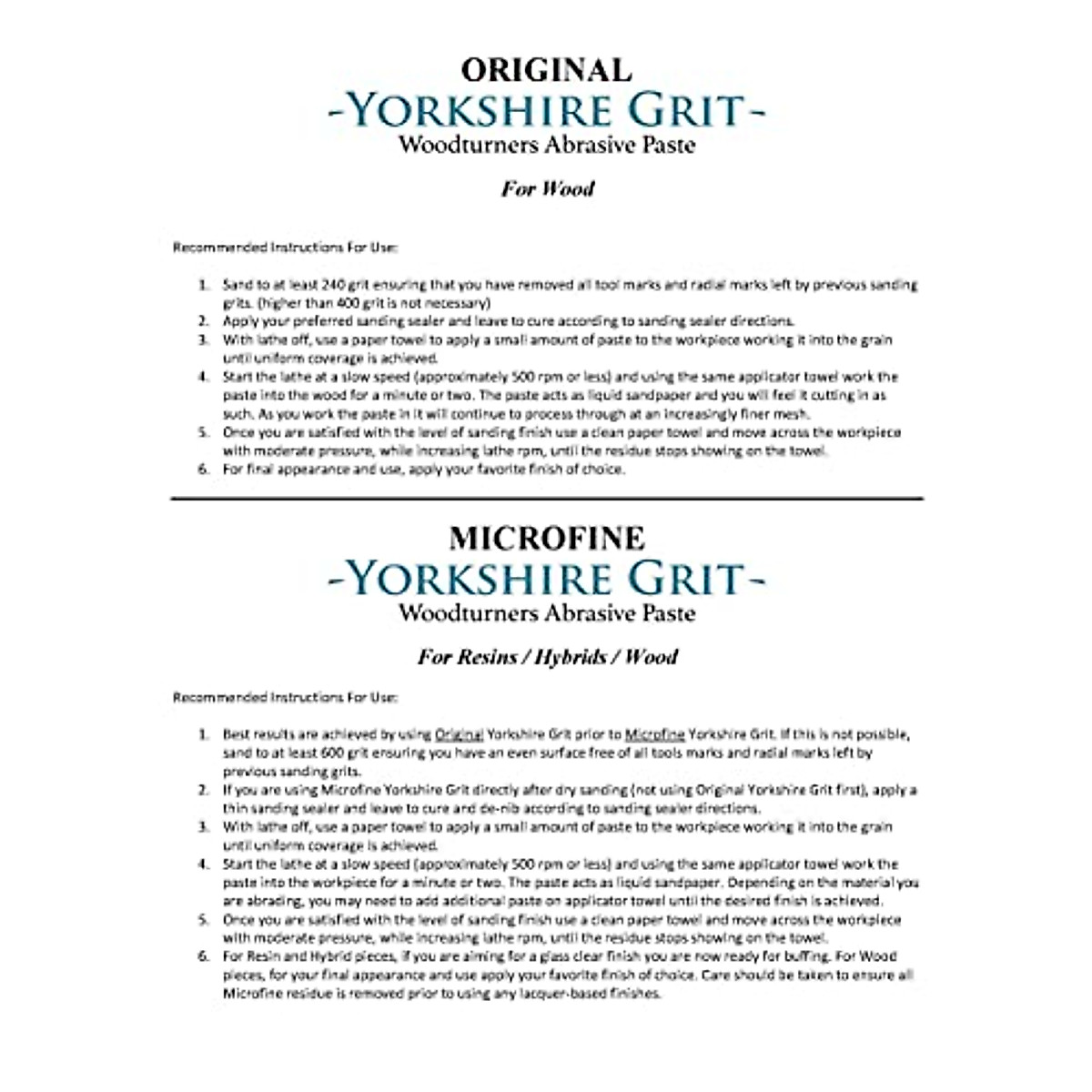 Yorkshire Grit Original for Woods and Resins