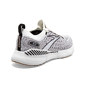Brooks Women’s Glycerin StealthFit GTS 20 Supportive Running Shoe - White/Black/Cream - 8.5 Medium