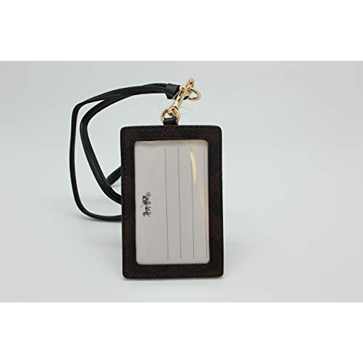 Coach Signature PVC Lanyard ID Badge Card Holder (Brown/Black)