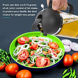 Oil Bottle Oil Sprayer for Cooking Olive Sprayer and Automatic Dispenser 2 in 1 500ML Mister for Kitchen BBQ Air Fryer Salad Baking (Black Fine Packaging)