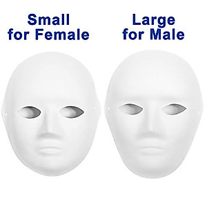 CALPALMY 30 Pack 2 Sizes Paper Mache Masks - Create Artistic Craft Projects from Wall Decorations to Theater and Halloween Costumes; Party, Masquerade Parties and Classroom Art