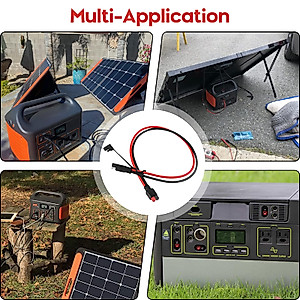 PAEKQ Solar Connector to SAE Extension Cable 10 AWG for Anderson Connector Port Goal Zero Yeti, Suaoki, Renogy, Jackery Portable Solar Generator Power Station-2Ft