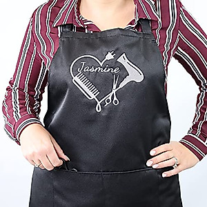 PLACE4PRINT Custom Embroidered hair stylist apron. Hair stylist apron. Hair stylist gift. Hairdresser apron. Personalized hair stylist apron. Beauty Salon aprons - Barber apron - Hair stylist gifts