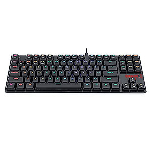 Redragon K607 Mechanical Gaming Keyboard, RGB LED Backlit, 87 Key Tenkeyless, Low Profile with Blue Switches for Windows PC Gaming (Wireless)