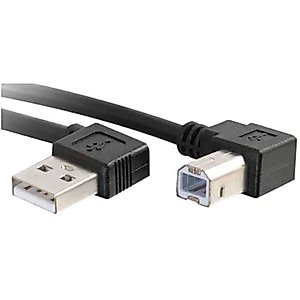 C2G Legrand USB Cable, USB A to B Cable, Black Right Angle USB Cable, 1 Meter (3.3 Feet) C2G USB Cable, 1 Count, C2G 28109