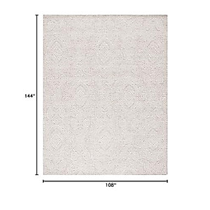 SAFAVIEH Metro Collection Area Rug - 9' x 12', Natural & Ivory, Handmade Wool, Ideal for High Traffic Areas in Living Room, Bedroom (MET998A)