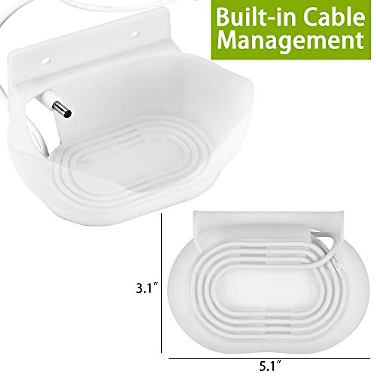 VOMA Speaker Wall Mount Shelf Compatible with Google Nest Audio, Wall Stand Accessories, Quick and Easy Installation, Space Saving, No Drilling Holes, Fully ABS Constructions White