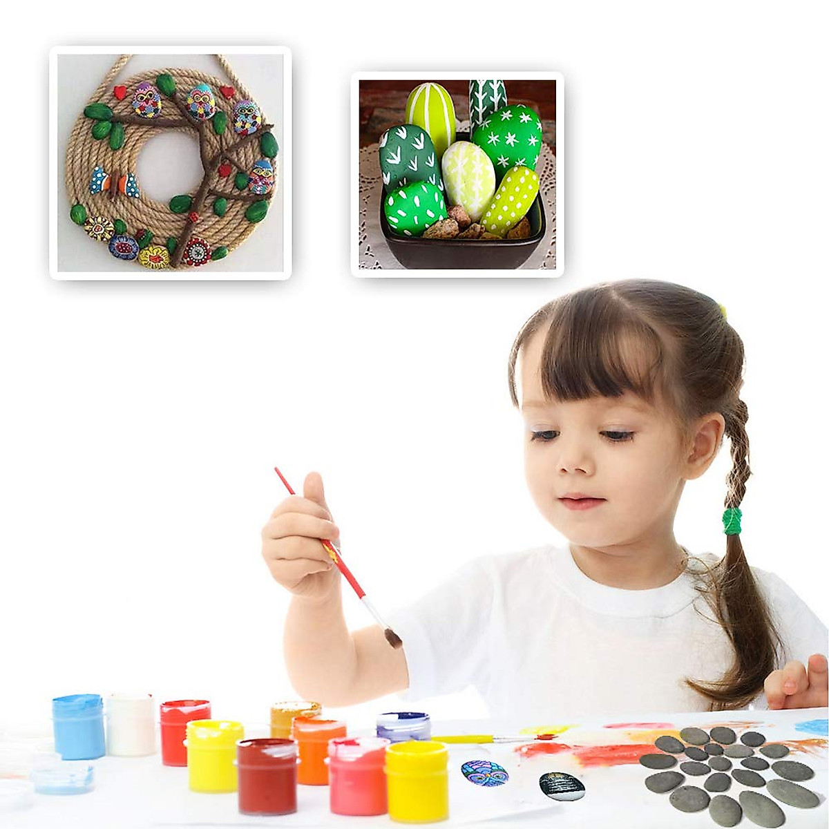 Lifetop 120PCS Painting Rocks, DIY Rocks Flat & Smooth Kindness Rocks for Arts, Crafts, Decoration, Medium/Small/Tiny Rocks for Painting,Hand Picked for Painting Rocks…