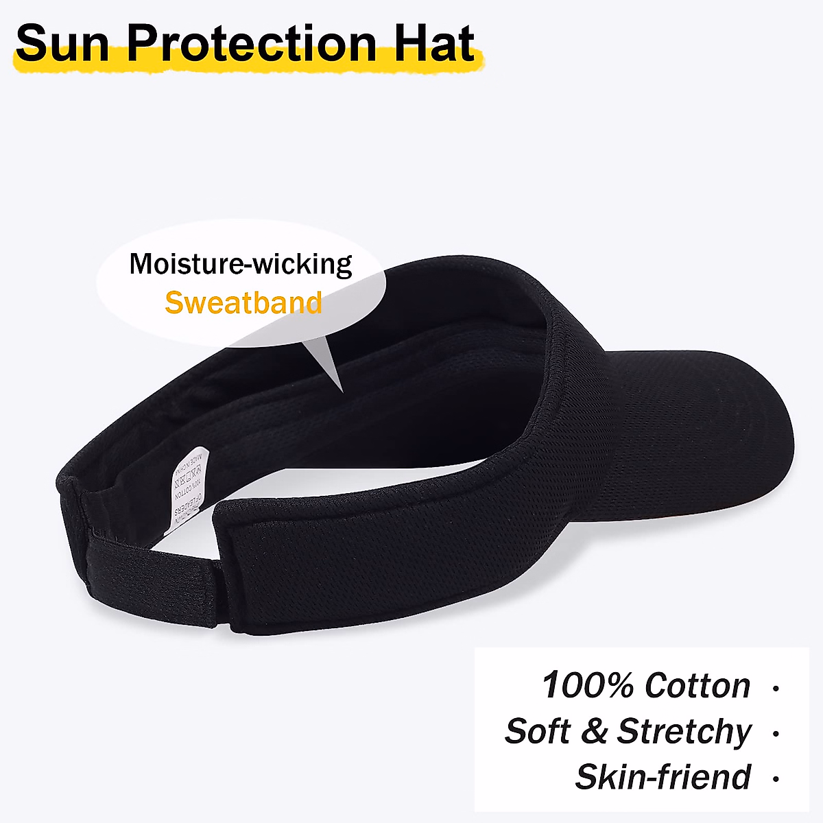 NTLWKR Sun Visor Hat Adjustable Velcro Outdoor Sports Cap for Men Women Adults