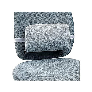 Master Caster 92061 Deluxe Lumbar Support Cushion W/Memory Foam, 12 1/2W X 2 1/2D X 7 1/2H, Black