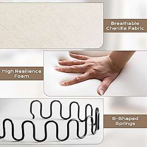 Nolohoo Swivel Accent Chair, Comfy Barrel Swivel Chairs with Skirt Padded Cushion, 360°Modern Upholstered Chenille Small Reading Armchair for Living Room Nursery Bedroom Lounge, Cream White