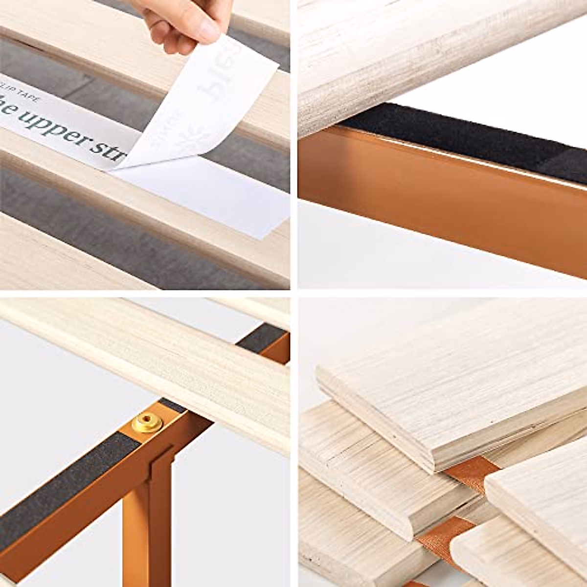 ZINUS Alexia Wood Platform Bed Frame, Solid Wood Foundation, No Box Spring Needed, Wood Slat Support, Easy Assembly, Rustic Pine, King