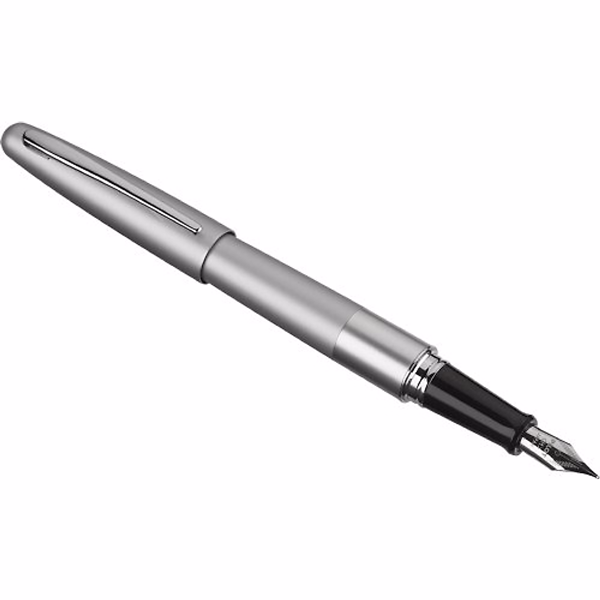 Pilot Metropolitan Collection Fountain Pen, Silver Barrel, Classic Design, Medium Nib, Medium Nib, Black Ink (91118)