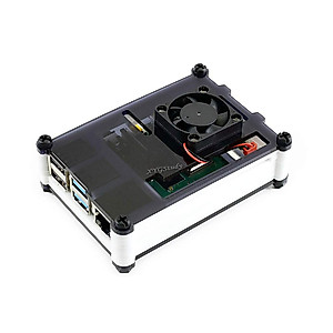 XYGStudy Black/White Acrylic Fully Protection Cover Case for Raspberry Pi 4 Model B, with Cooling Fan (PI4-CASE-B)