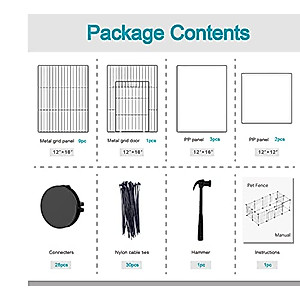 HOMIDEC Pet Playpen,Small Animals Cage DIY Wire Portable Yard Fence with Door for Indoor/Outdoor Use,Puppies,Kitties,Bunny,Turtle 48" x 24" x 16"