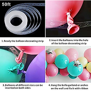 Balloon Strip Tape 50Ft Long to Make Arch Garland Steamer for Birthday Wedding Baby shower Party Decorations