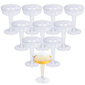 ISKYBOB 18 Pieces Plastic Coupe Glasses Set, Disposable Champagne Glasses Cocktails Cups 120ml / 4oz Clear Champagne Tower Bulk for Wedding, Parties