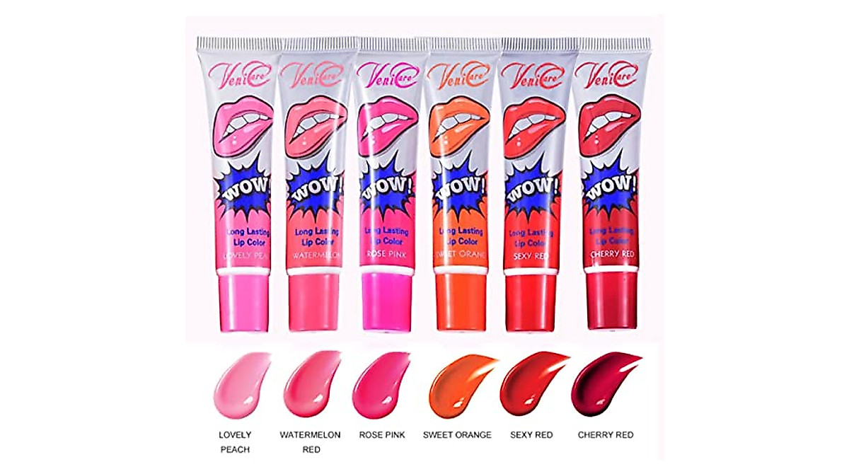 VeniCare 6 Color Peel Off Lip Stain Gloss Tattoo - Long Lasting