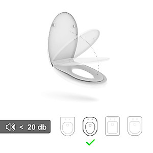 Todeco Toilet Seat with Built in Potty Training Seat, 2-in-1 Round Family Toilet Seat Cover for Toddlers & Adults,Slow Close & 1-Click Remove,White