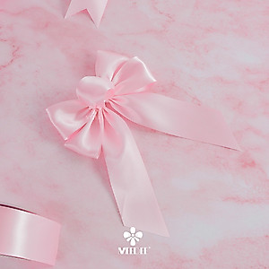 MEEDEE Pink Satin Ribbon - 2 Inch Double Faced Satin Ribbon by 25 Yards for Gift Wrapping, DIY Crafts, Weddings, Flower Bouquets, Holiday Decorating