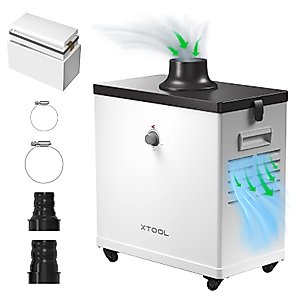 xTool Smoke Purifier for M1/S1/D1 Pro Laser Engraver, Fume Extractor for xTool D1 Pro (Use with Enclosure) and Most Enclosed Laser Cutter, 3-Stage Filtration, 99.97% Purification Rate