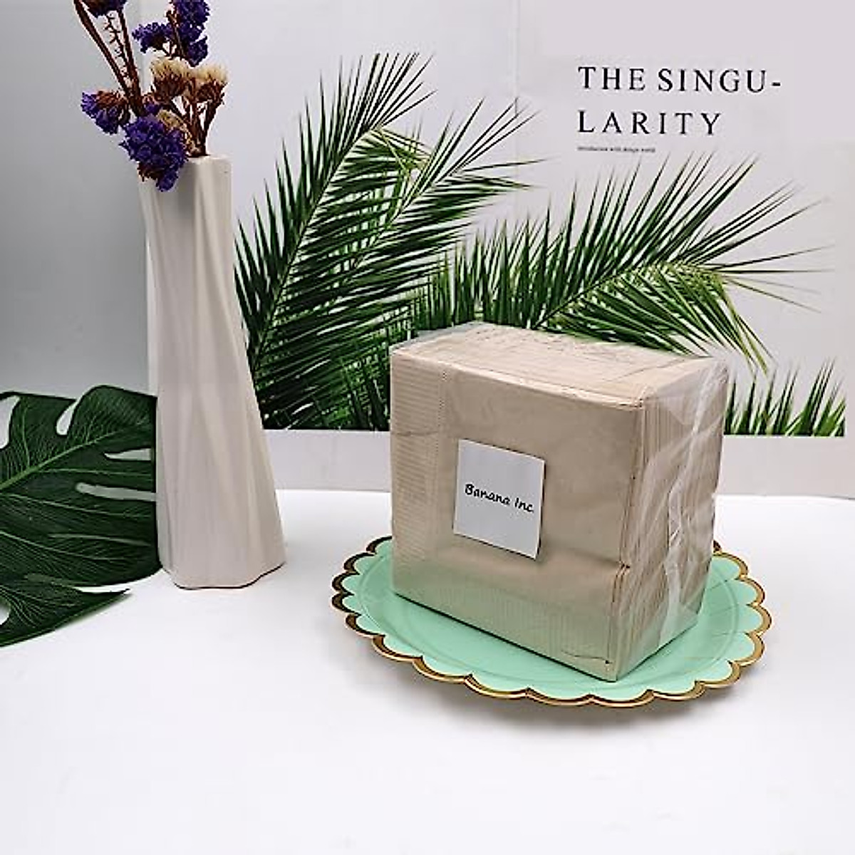 BANANA Inc. - 100% Compostable Napkins for Everyday Dining, Beverages or Cocktail, Eco-Friendly Bamboo Dinner Napkins Disposable Napkins…