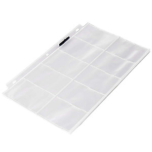 Amazon Basics Plastic Business Card Holder, Protector Sleeves for 3-Ring Binder, Transparent, 25-Pack