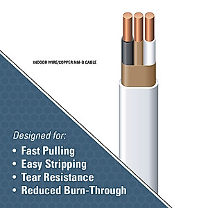 Southwire 28827422 50' 14/2, White & Disston E0215000 Blu-MOL RemGrit Hole Saw Accessories Dust Bowl, for Installing Recessed Lights and Works with All Hole Saws