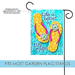 Toland Home Garden 1112096 Flip Flop Life Summer Flag 12x18 Inch Double Sided for Outdoor Beach House Yard Decoration