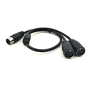 Seadream MIDI Sync Breakout Cable, 1.64FT DIN 5-Pin Splitter Y MIDI Cable,DIN 5Pin Male to 2X Dual Female Extension Cable