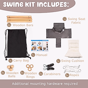 Tislly Baby Swing Outdoor Indoor Toddler Swing Seat with Safety Belt, Canvas Hanging Swings Outside Tree Swing Great Gift for Baby Boys Girls Kids Lovers