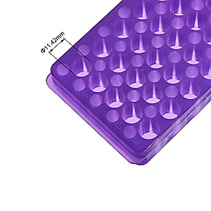 uxcell Polypropylene Test Tube Rack Double Panel 60 Hole for 0.5ml/1.5ml/2ml Centrifuge Tube Freezing Tube Holder Purple 5Pcs
