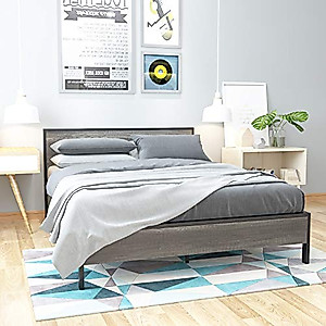 Weehom Metal Bed Frame Queen Size Bed with Lock Design Storage Bed Frame Mattress Foundation No Box Spring Needed/Under Bed Storage Black