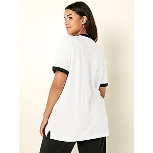 Victoria's Secret PINK Cotton Short Sleeve Campus T Shirt, Women's T Shirt, Optic White, XL