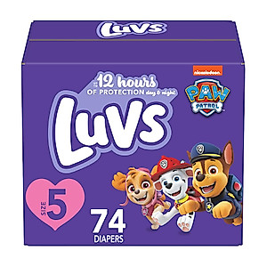 Luvs Size 5 Baby Diapers, Platinum Protection Bluey Diapers for Day & Night, Size 5, 74 Count (Packaging May Vary)