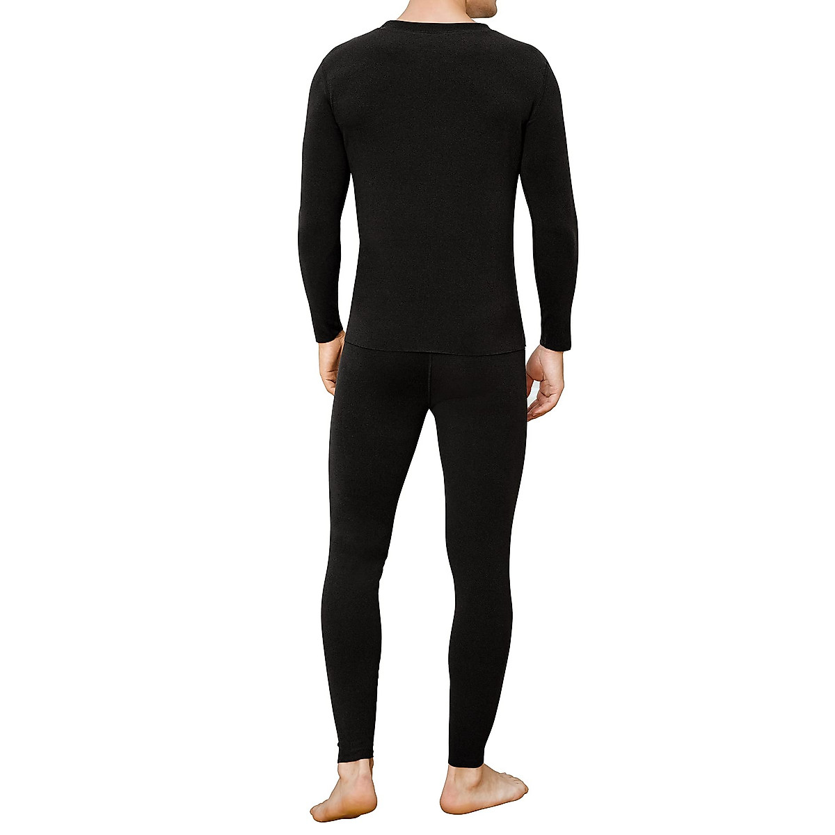 INNERSY Men's Thermal Underwear Set Lightweight Base Layer Long Johns for Winter Exercise(Black,X-Large)