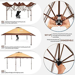 OUTDOOR LIVING SUNTIME Instant Pop Up Patio Gazebo with Full Netting for Family Parties and Outdoor Activities(Netting Sidewalls)