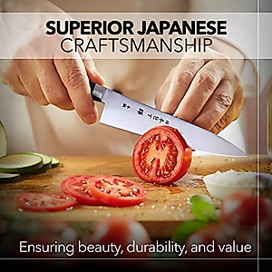 JCK ORIGINAL Kagayaki CarboNext Japanese Chef’s Knife, KC-5SES Professional Gyuto Knife, High Carbon Tool Steel Pro Kitchen Knife with Ergonomic Pakka Wood Handle, 7 inch